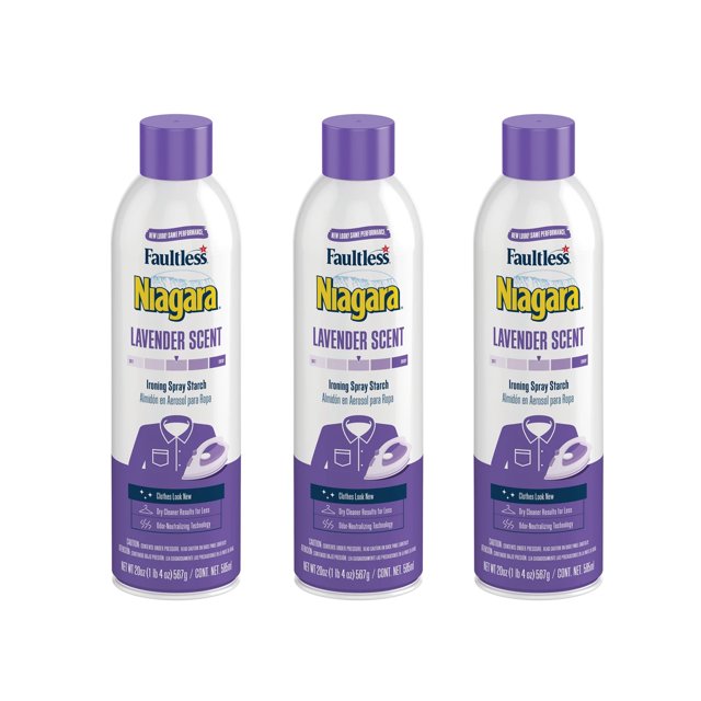 Faultless Niagara Lavender Scent Ironing Spray Starch 3 Pack - Walmart.com