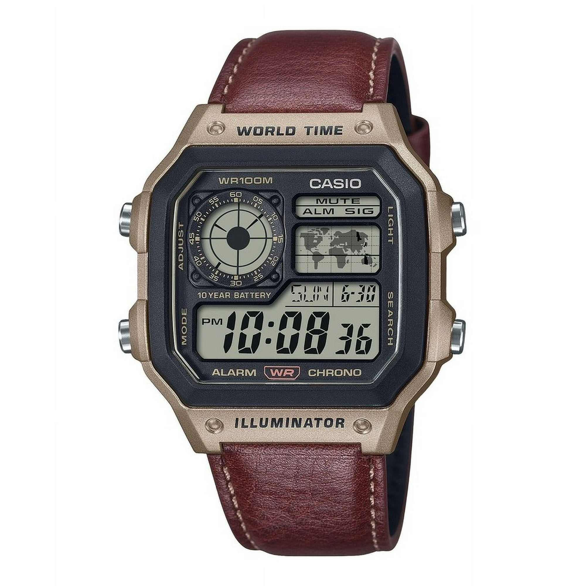 Click here for Casio Standard Digital World Time Leather Strap Qu... prices