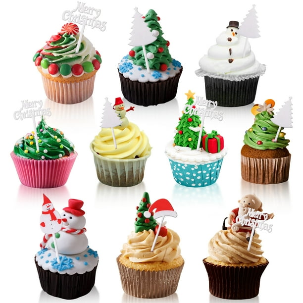 tredstone 10pack/lot Cake Toothpicks Decor Fruits Fork Christmas ...