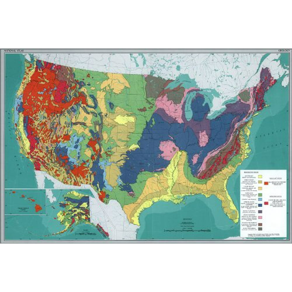 16x24 Poster; Map Of Geology Of The United States 1970 - Walmart.com ...