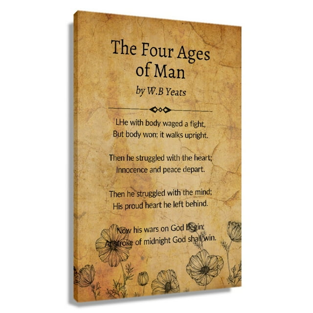 The Four Ages of Man Poem Wall Art William Butler Yeats Quotes Wall Art ...