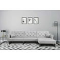 Living Room Furniture Sets, L-Shape Upholstered Sectional Futon Sofa ...