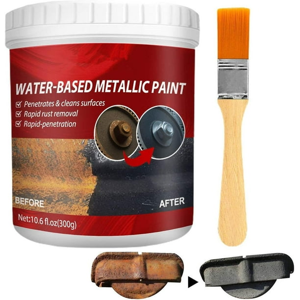 Rust Converter Water Based Metallic Paint, 300g Metal Rust Remover With ...