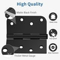 6 Pack Matte Black Door Hinges 4 Inch, Exterior Door Hinges with 5/8 ...