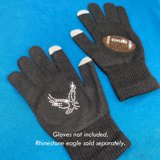 Set of 3 Small Footballs Sparkly Football Iron-on Bling Clear Brown ...