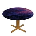 Galaxy Round Fitted Tablecloth, Starry Night Nebula Cloud Celestial ...