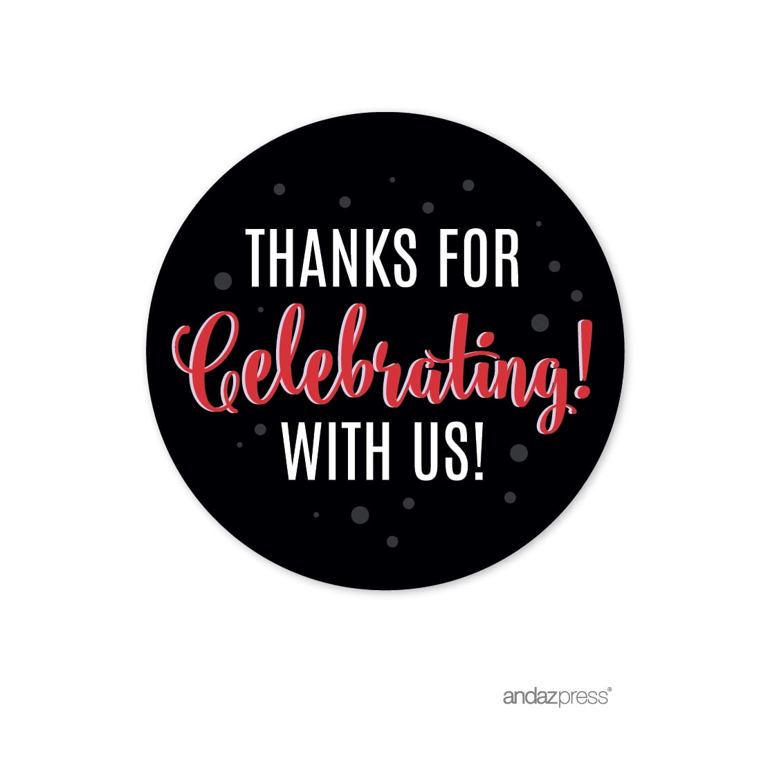 Signature Black, White, Red, Round Circle Labels Stickers, Thanks for ...