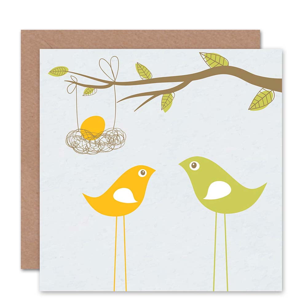 New Baby Birds Cartoon Greetings Card Plus Envelope Blank inside ...