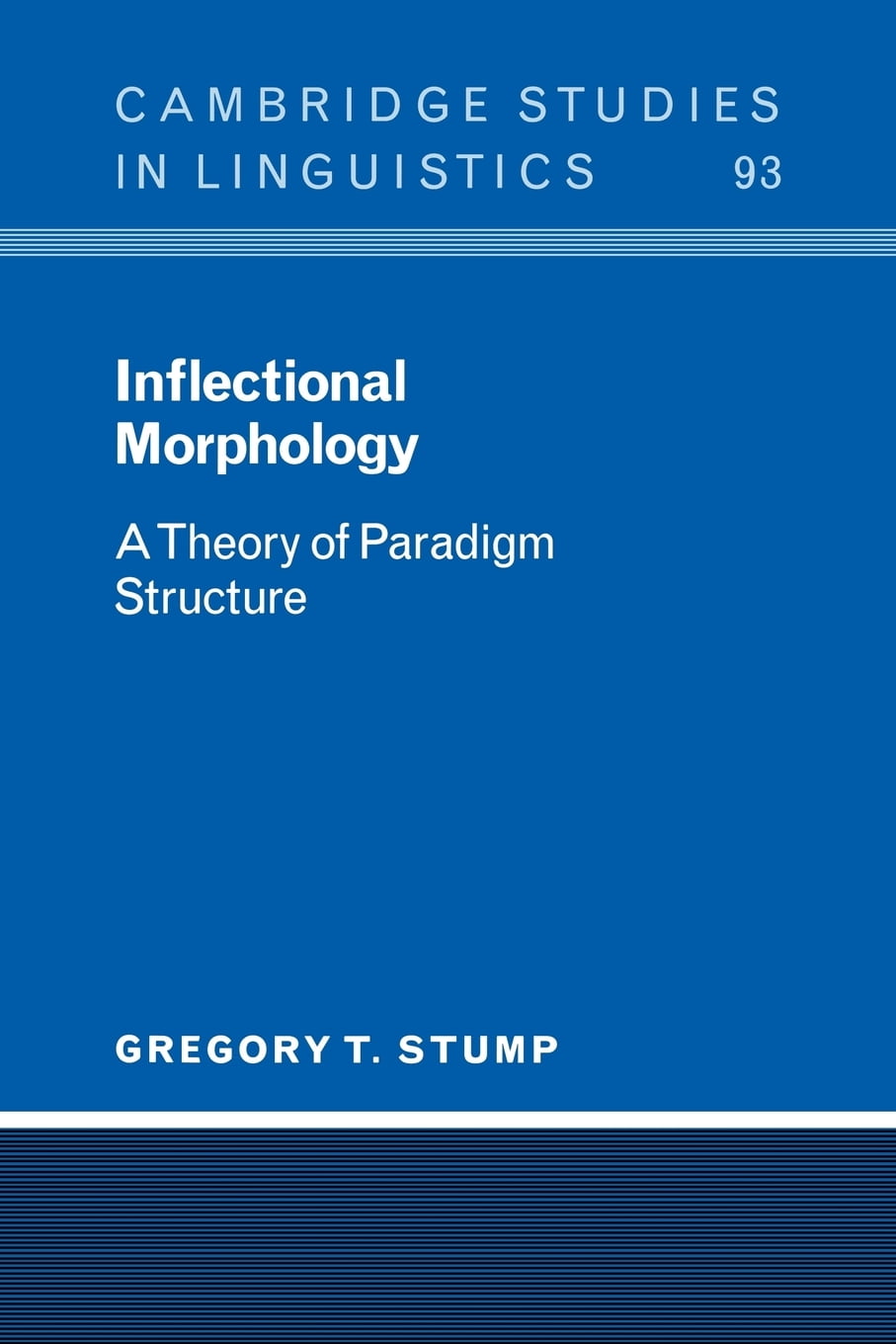 Quotinflectional Morphology A Theory Of Paradigm Structure