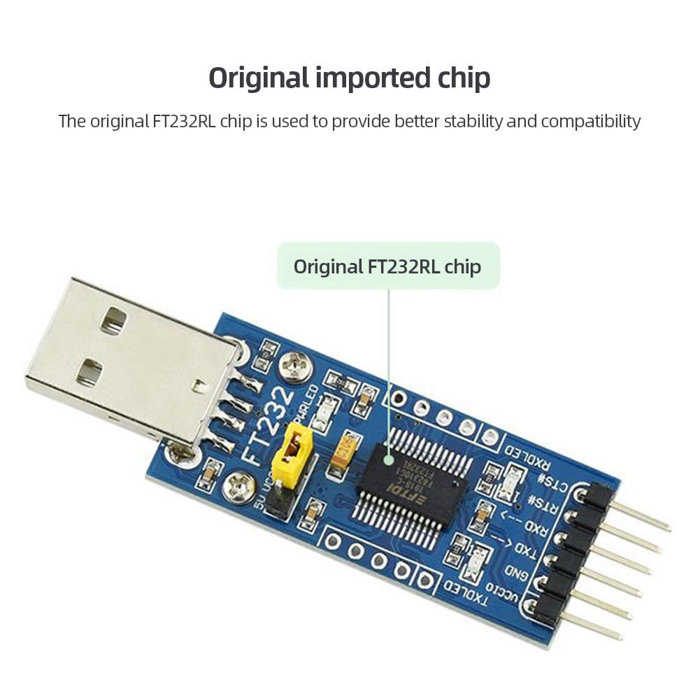 Módulo Waveshare USB a UART 3,3-5V FT232RL USB a placa UART USB a puerto serie | Walmart en línea