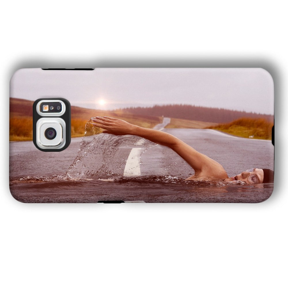 Image Of Photo of Swimmer Swimming on a Road Samsung Galaxy S6 Phone ...