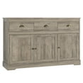 Homfa Sideboard Storage Cabinet with 3 Drawers & 3 Doors, 53.54'' Wide ...