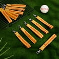 12Pcs Imitation Leather Pendant Decorations Rectangle Baseball Gold ...