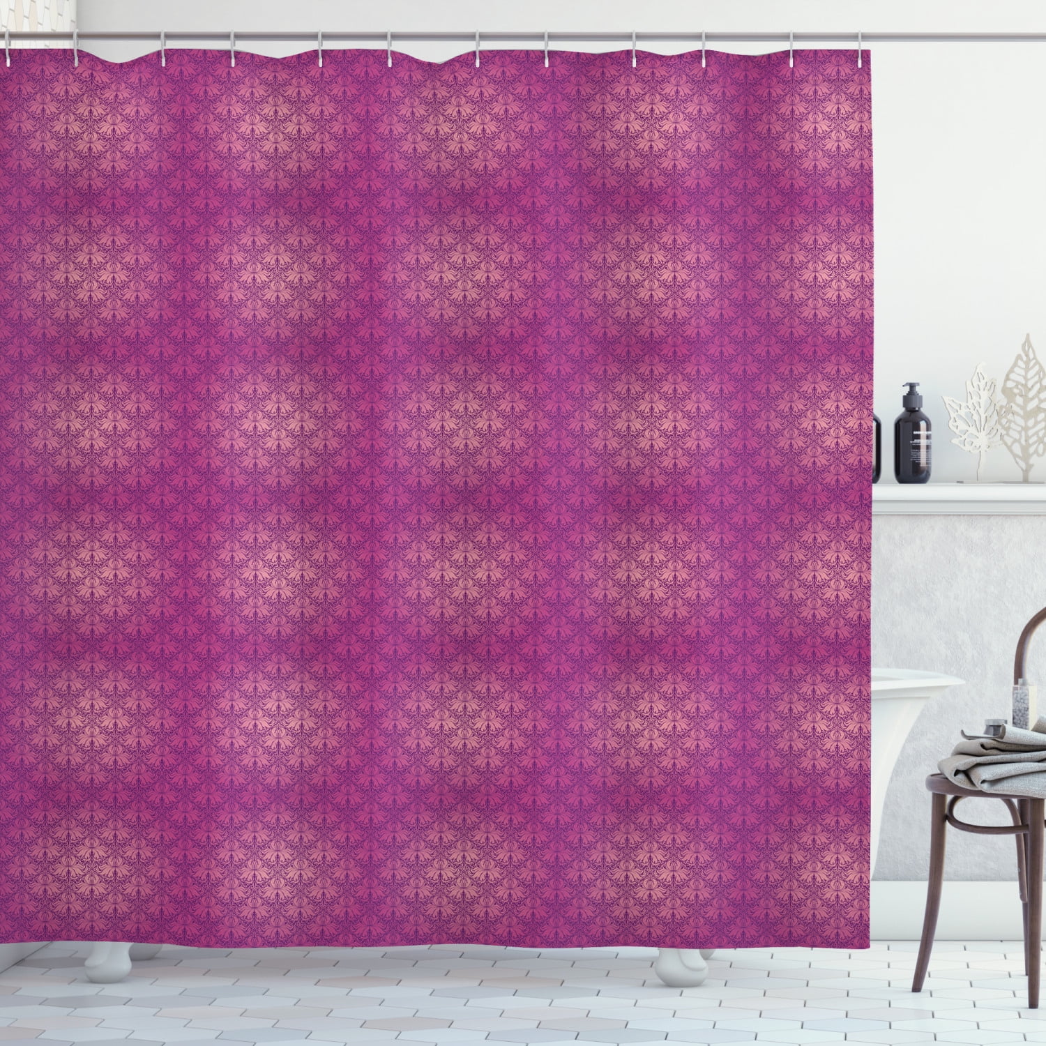 Ambesonne Victorian Shower Curtain, Antique Scroll Motifs, 69"Wx70"L ...