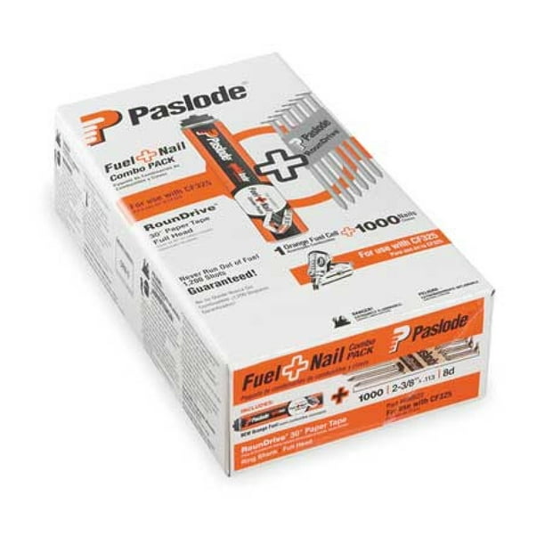 Paslode 2-3/8 in. 16 Ga. Angled Strip Fuel and Nail Kit 30 deg. Smooth ...