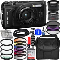 OM System OLYMPUS Tough TG-7 Black Underwater Camera + 64GB Ultra ...
