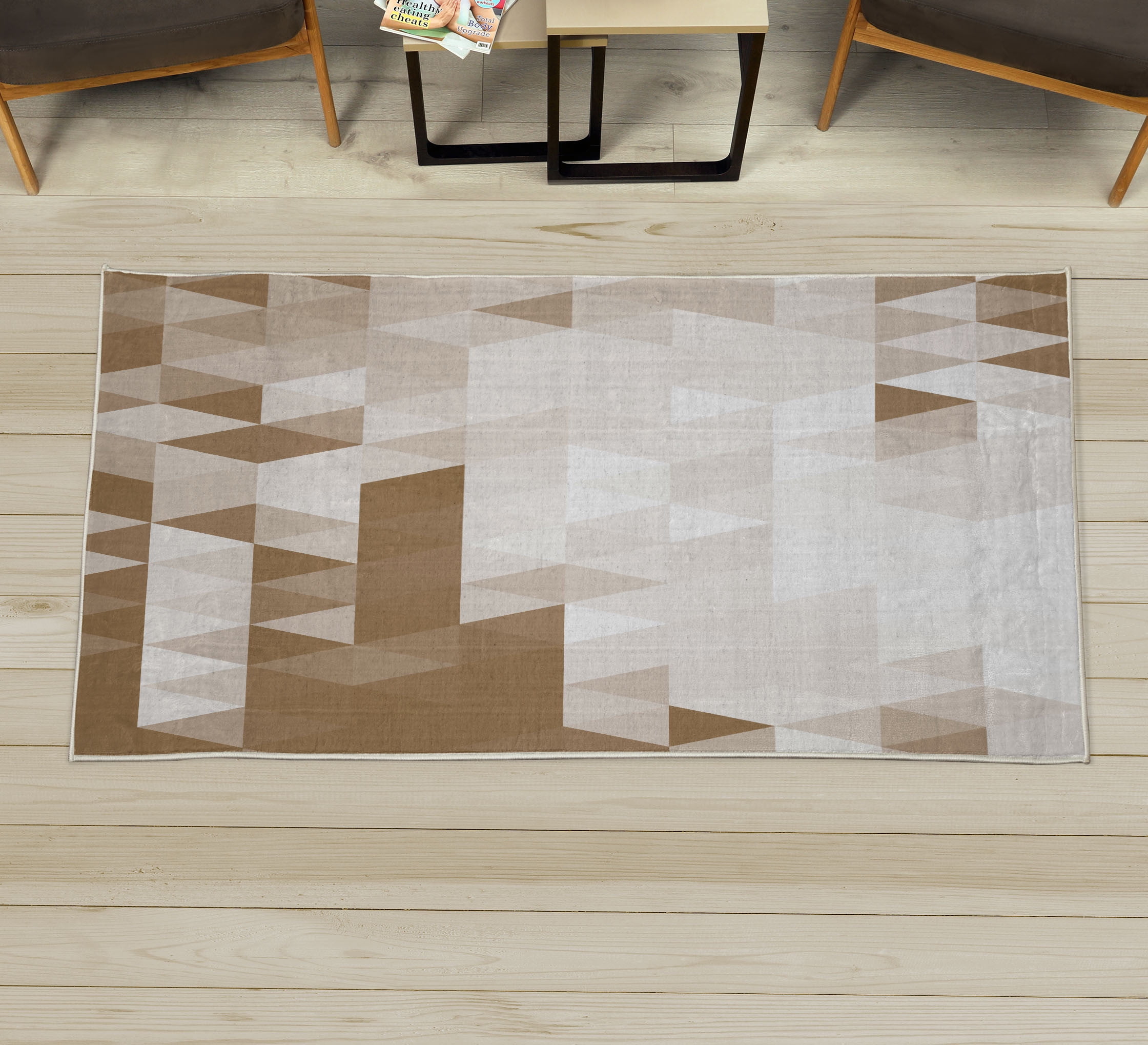 Geometric Decorative Rug, Triangle Mosaic Shapes Patterns with Abstract ...