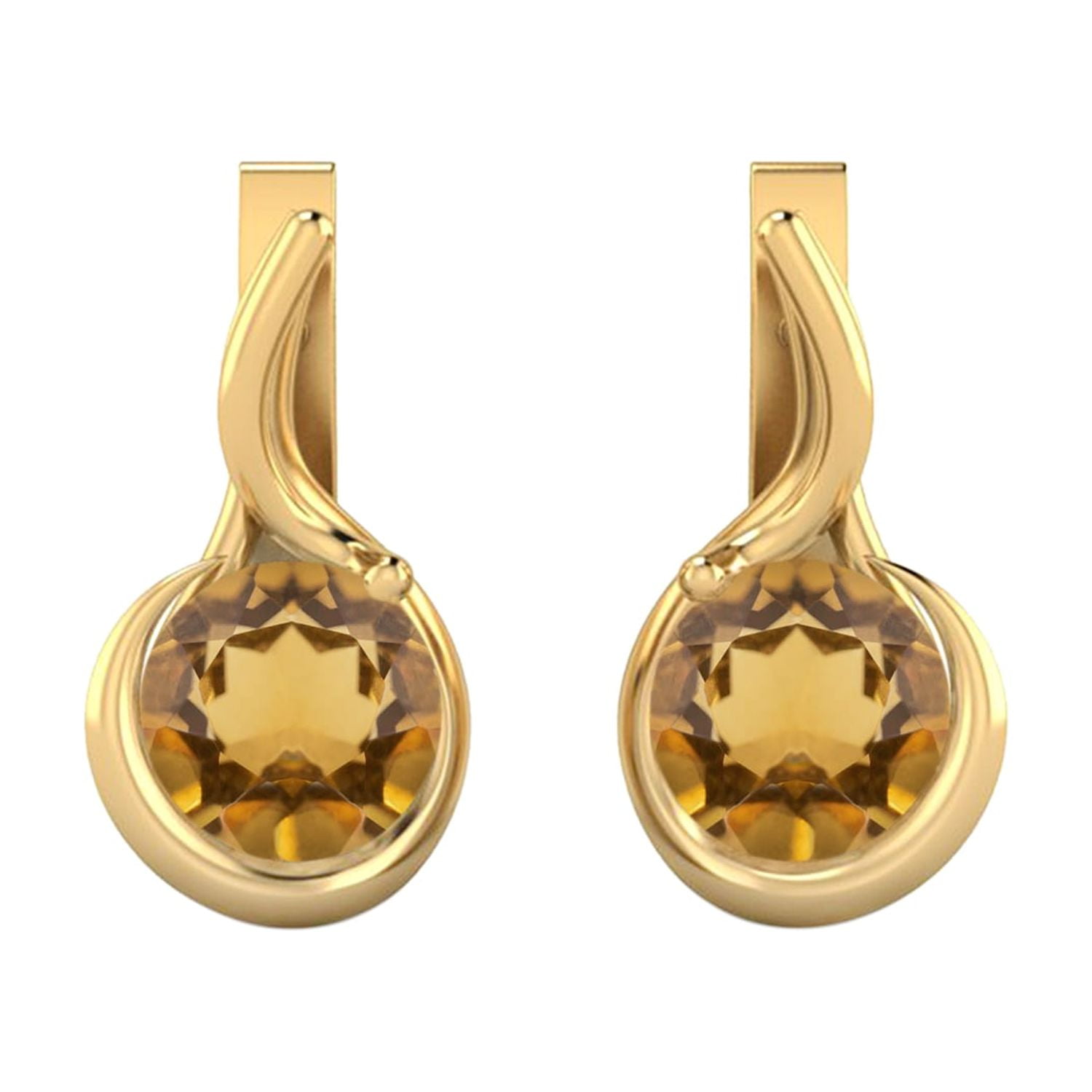 Click here for Mooneye 5mm Round Citrine English Lock Stud 925 Si... prices