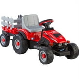 Peg Perego Case IH Lil' Tractor and Trailer 6-Volt Battery-Powered Ride ...