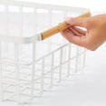mDesign Metal Wire Organizer Basket, Bamboo Handles, 4 Pack, Matte ...