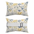Chaise Lounge Headrest Pillow 1 Pack, Yellow Blue Flowers Waterproof ...