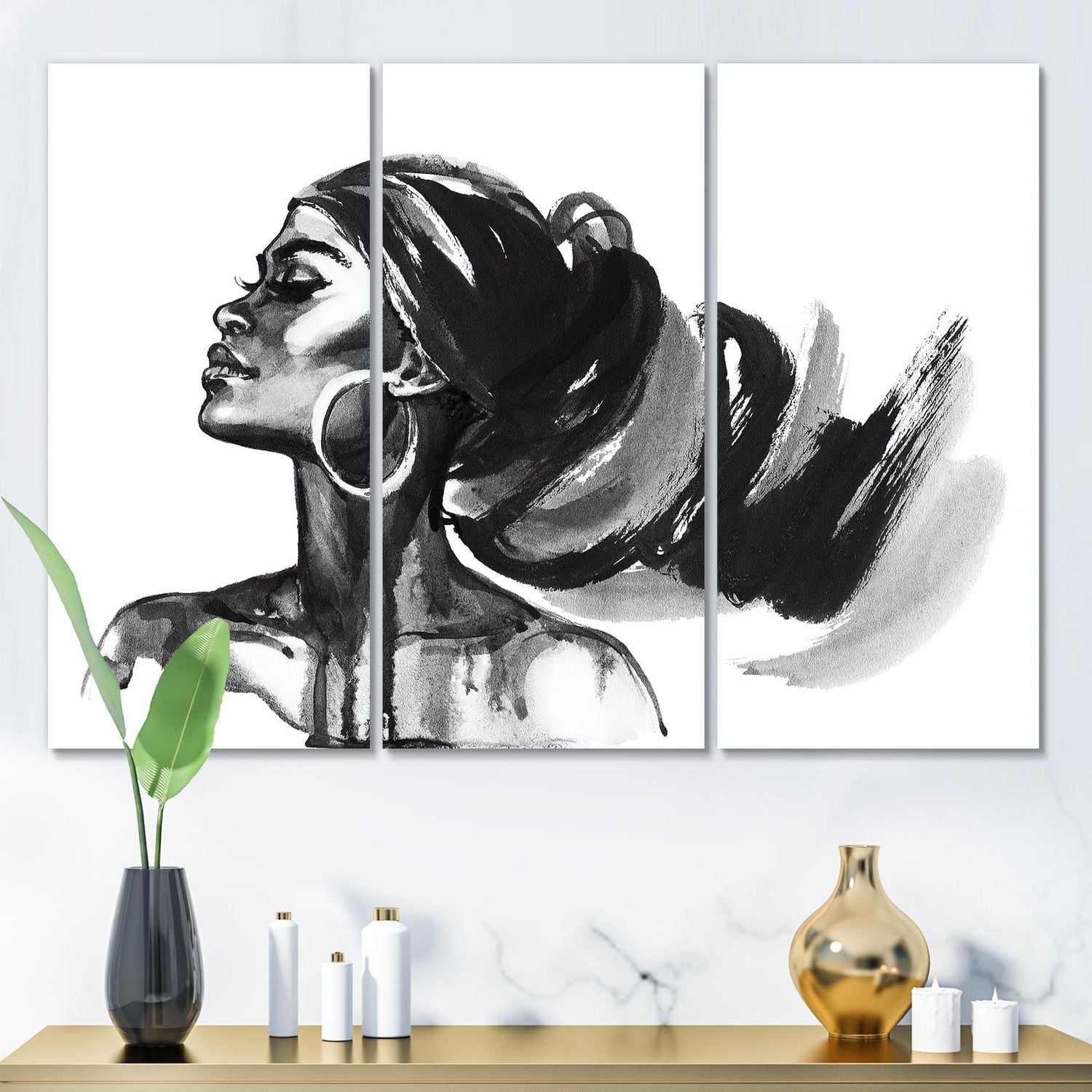 Click here for Designart Monochrome Portrait Of African American... prices
