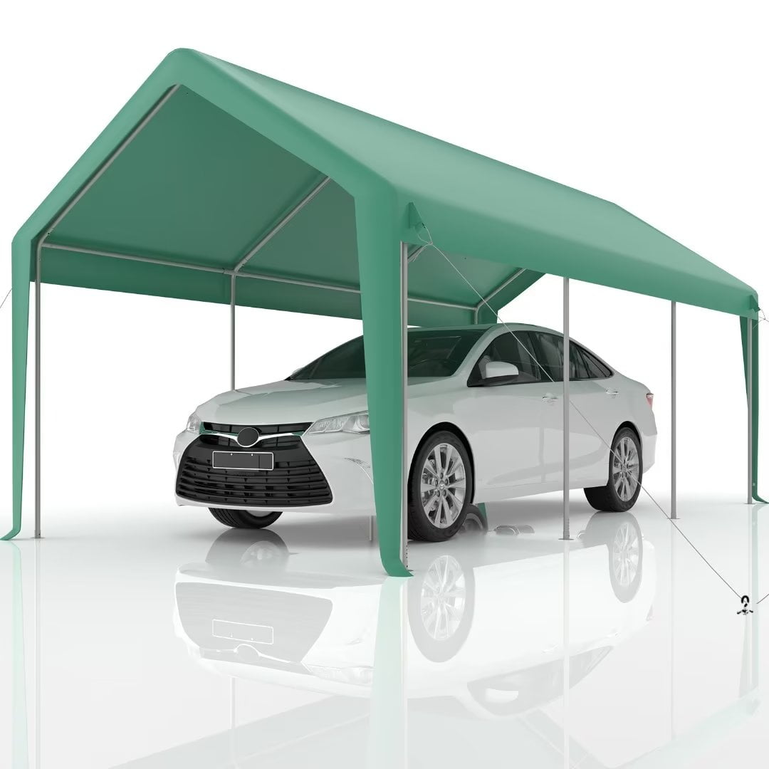 Carport 10'x20' Heavy Duty Car Canopy Portable Garage with Wraped Legs ...