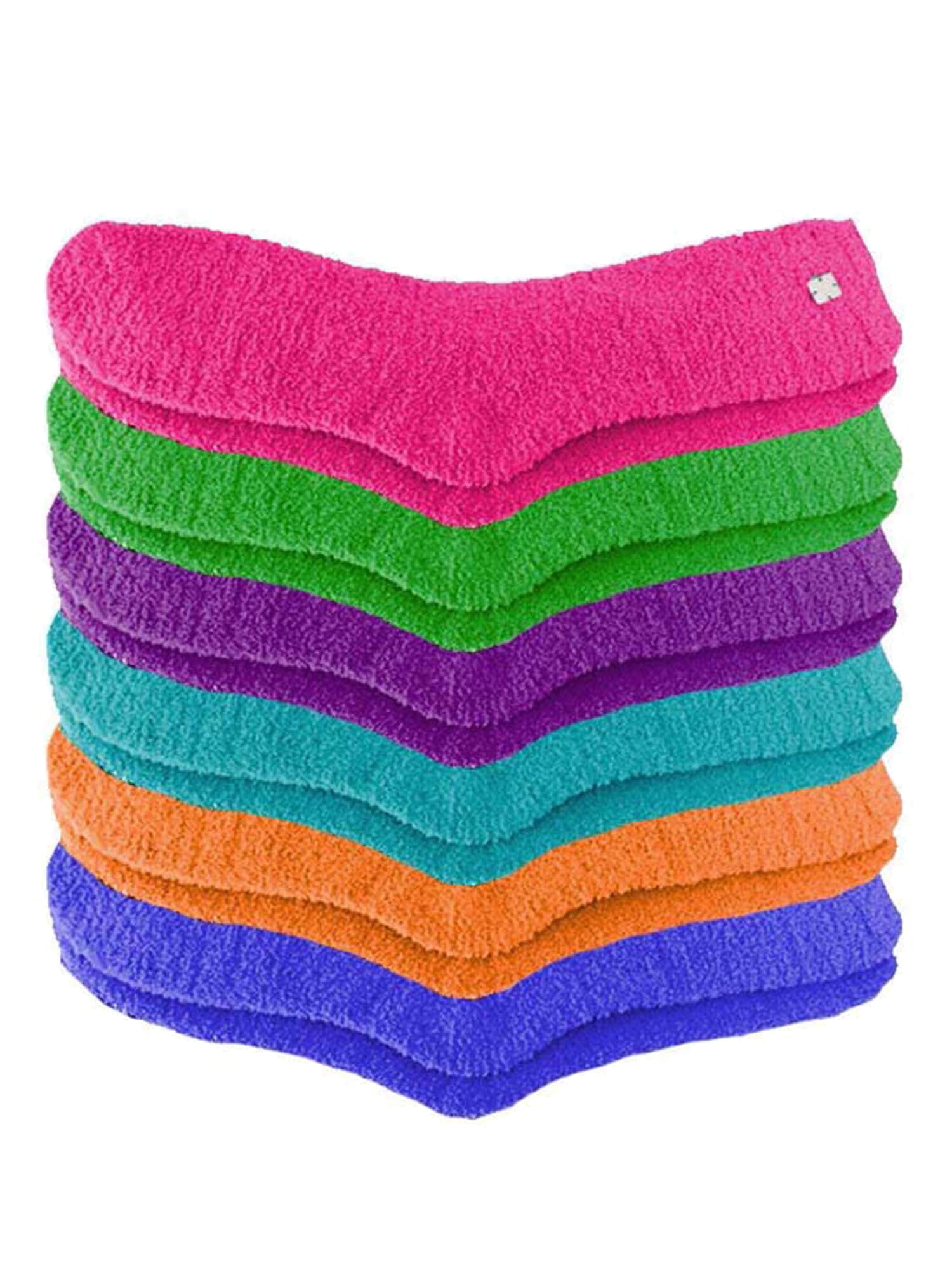 Solid Color Toasty Plush 6 Pack Fuzzy Socks - Walmart.com