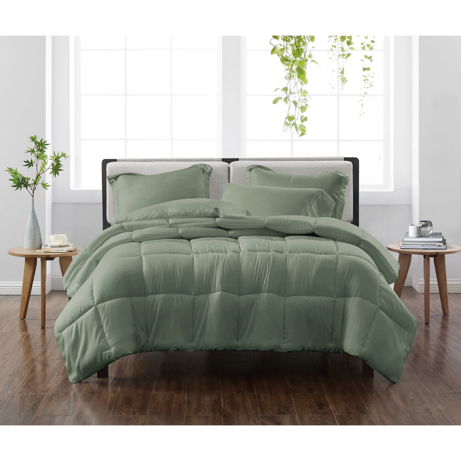 Cannon Solid Green Full/Queen 3 Piece Comforter Set - Walmart.com