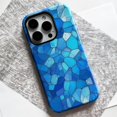 Blue Mosaic Stained Glass Tough Phone Case for iPhone, Glossy Dual ...