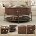 31.5" Round Coffee Table with Storage, Mid Century Modern Coffee Table ...