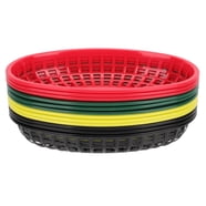 SEUNMUK 50 Pack Red Plastic Serving Baskets (8.9x5.5 Inch) with 100 ...