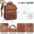 Lovevook Laptop Backpack for Women 15.6",Pu Leather Travel Backpack ...