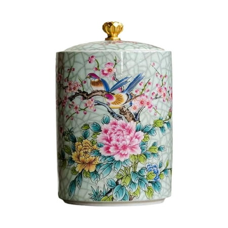 Ceramic Tea Canister Porcelain Tea Jar Food Storage Ceramic Tea Storage ...