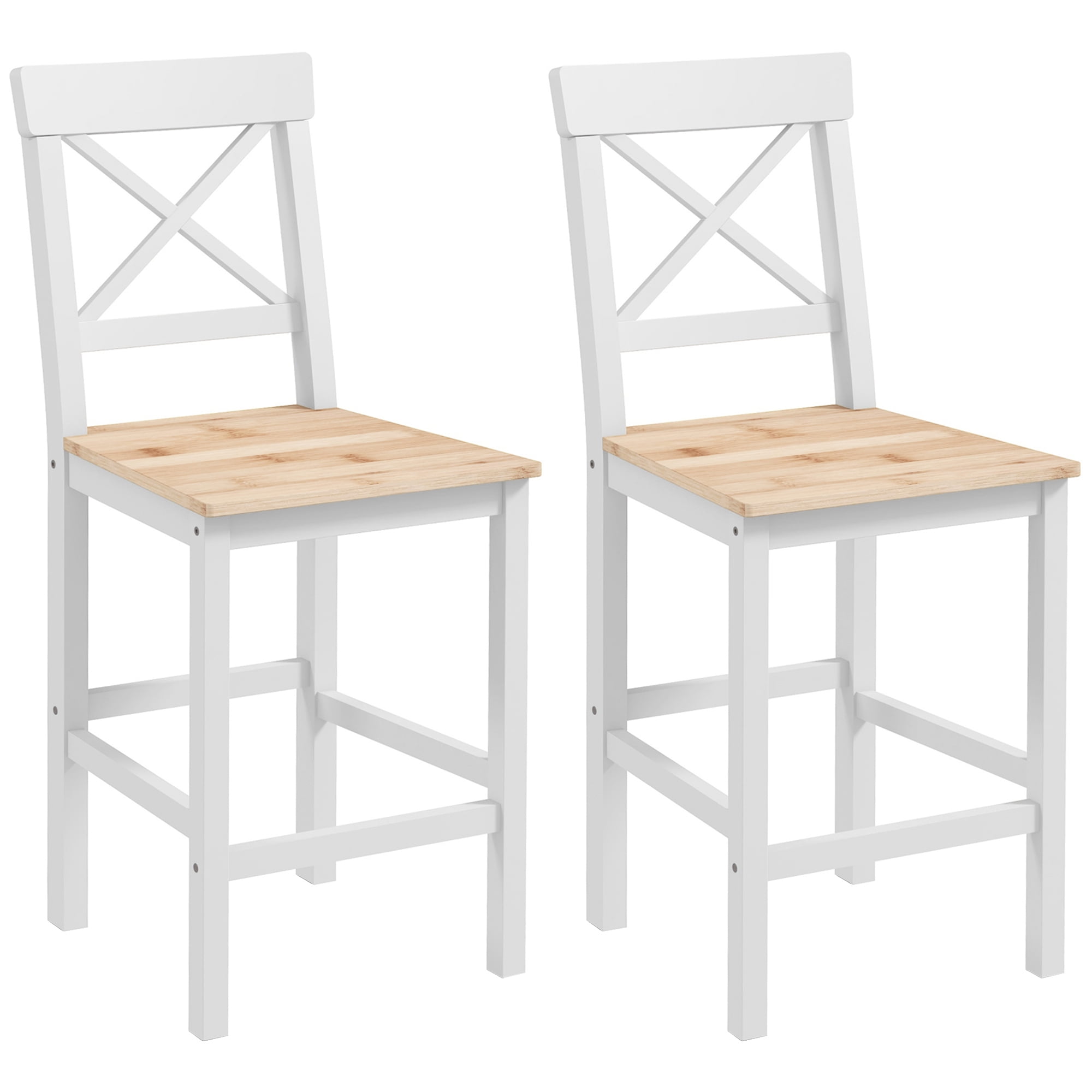 Click here for Homcom Counter Height Bar Stools Set Of 2 With Cro... prices