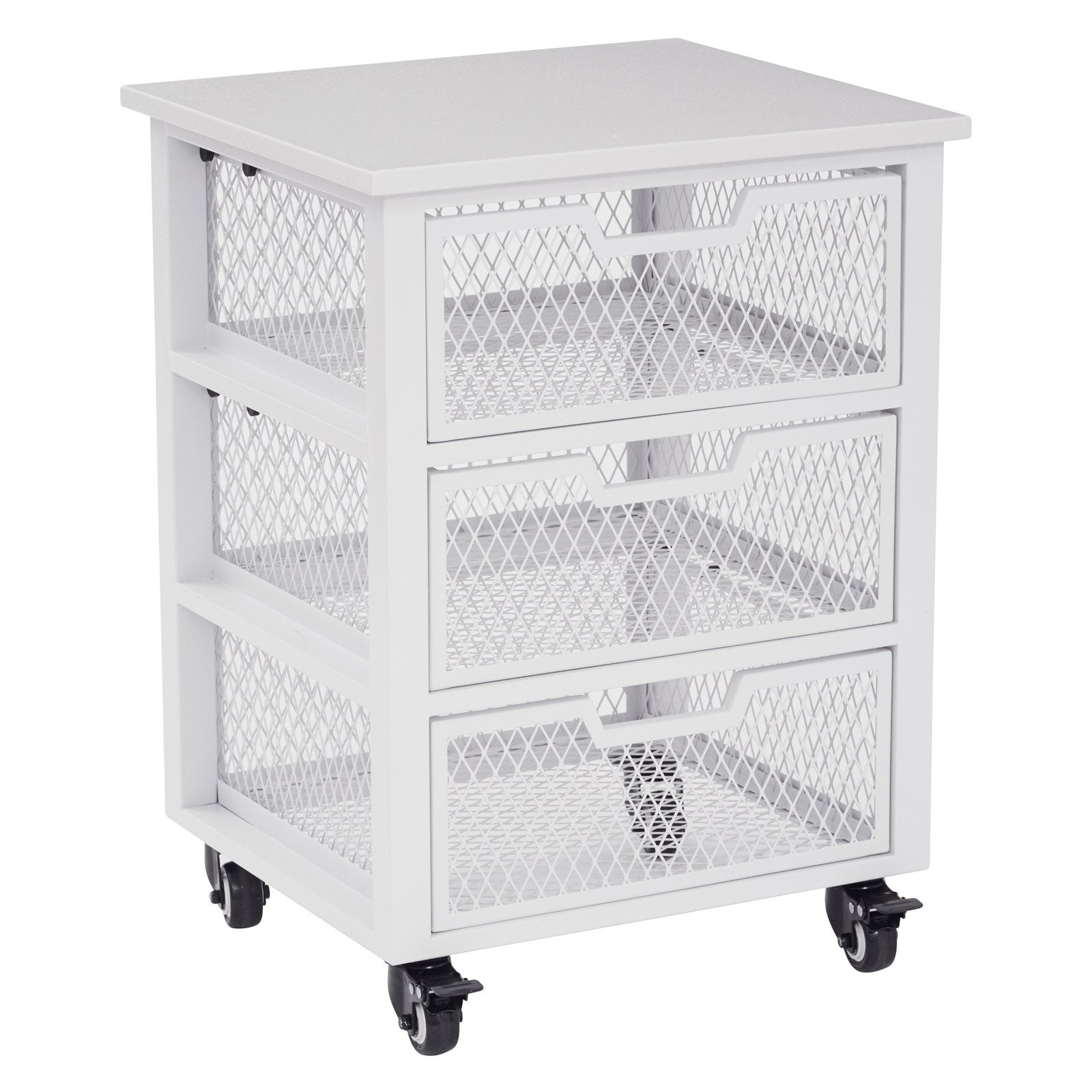 Osp Designs 3 Drawer Metal Filing Cart, White - Walmart.com