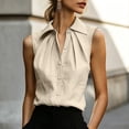 CBASIHI Womens Cotton Sleeveless Button Down Shirts- Casual Workwear ...
