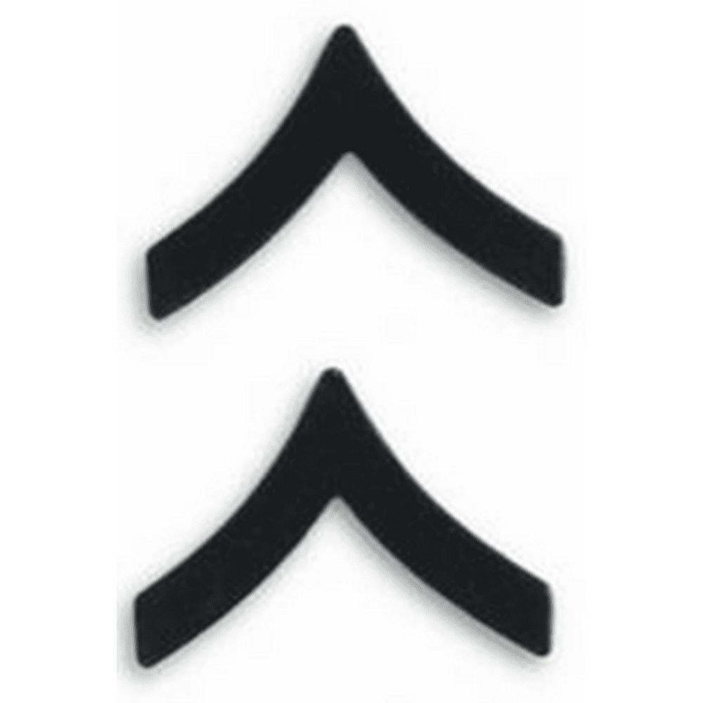 US Marine Corps Private First Class Chevron Black Metal Rank Insignia ...