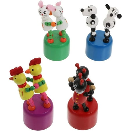 4pcs Kids Push Puppet Finger Puppets Animals Toys Thumb Puppet Press ...