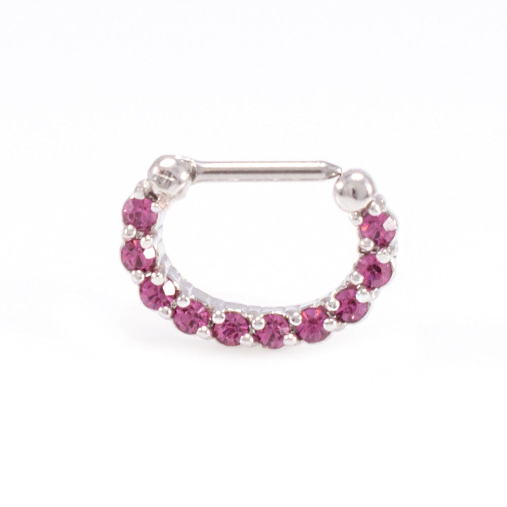 Ear Cartilage Clicker with Cubic Zirconia 16G 5/16" 8mm Lightweight ...