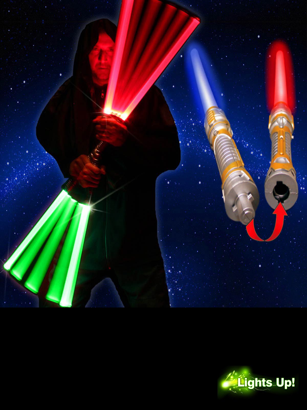 Supreme Light-Up Dual Saber 6 Function 52" LED Saber, Silver Orange ...