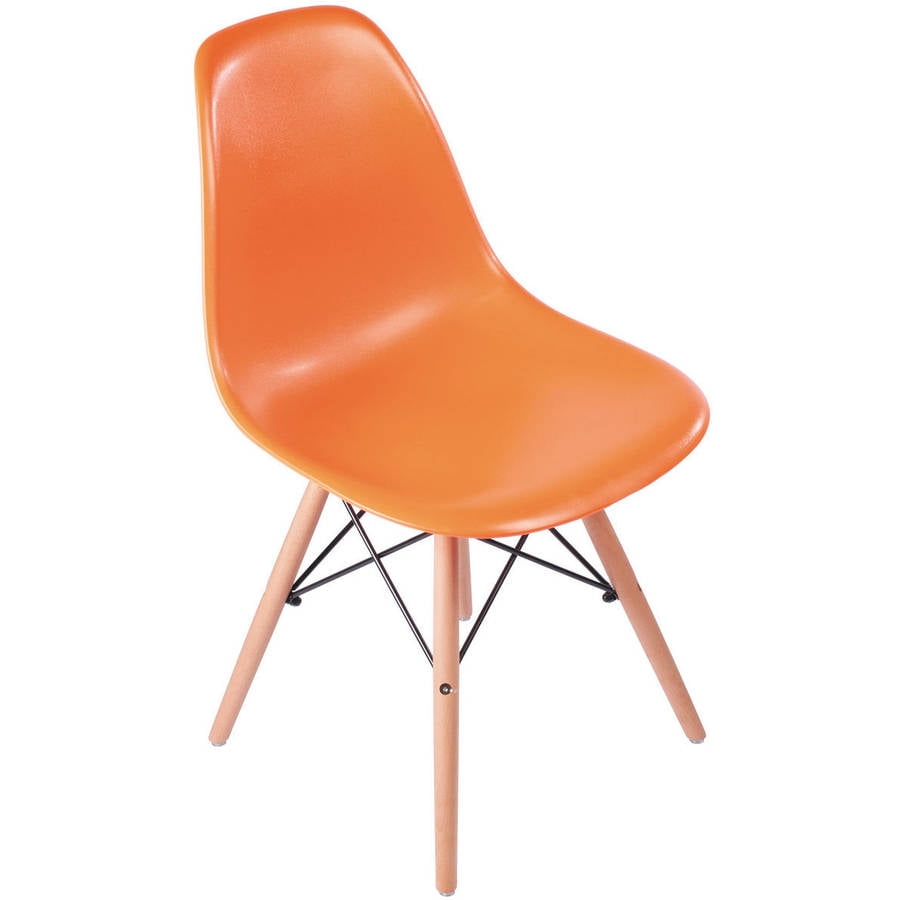 Plastic Molded Side Chair with Oak Legs - Walmart.com