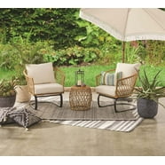 Mainstays Skyler Steel 3-Piece Wicker Rope Chat Set, Grey - Walmart.com