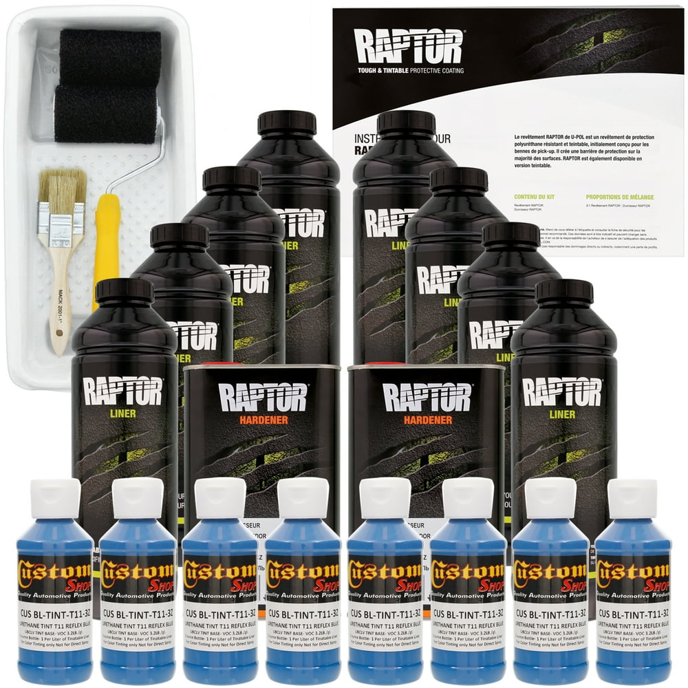 Raptor Reflex Blue Urethane Spray-On Truck Bed Liner Kit Roller Kit, 8 ...