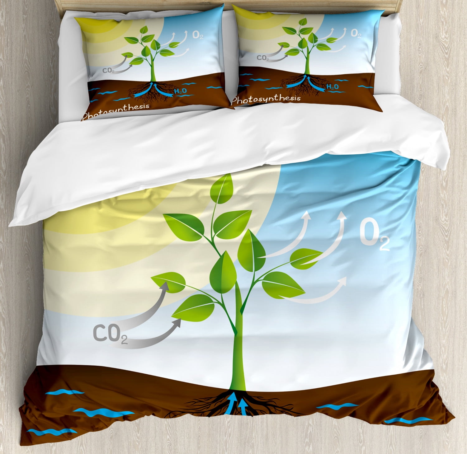 Educational Queen Size Duvet Cover Set, Simple Photosynthesis Scheme ...