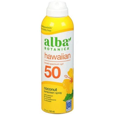 Alba Botanica Hawaiian Sunblock Spray, Coconut Scented SPF 50, 5 fl oz ...