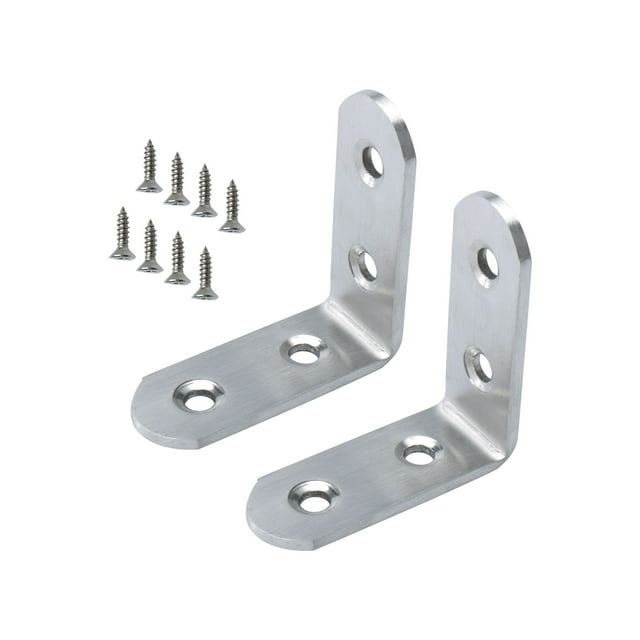 Uxcell 2 Piece 50 x 50mm Stainless Steel L Shaped Angle Brackets with ...