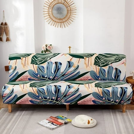 Printed Futon Cover Super Soft Futon Slipcover Rich Textured Armless ...