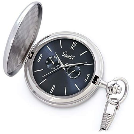 Speidel Classic Brushed Satin Silver-Tone Engravable Pocket Watch with ...