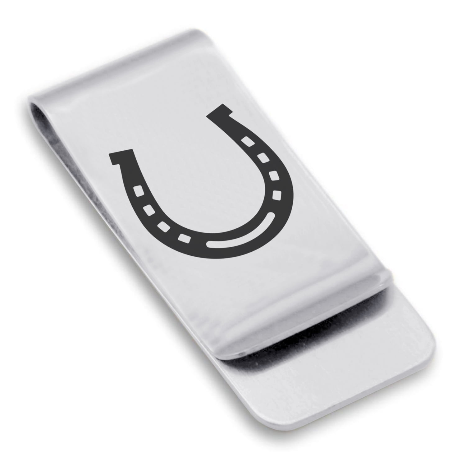 Stainless Steel Horseshoe Good Luck Charm Classic Slim Money Clip ...